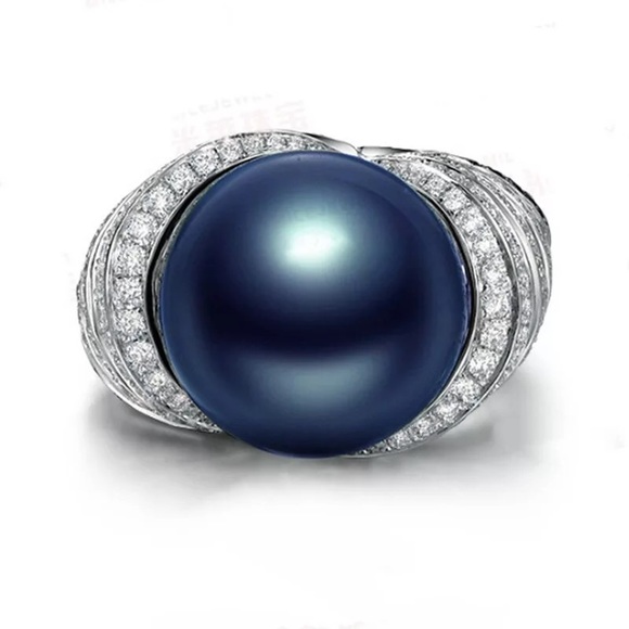 Jewelry | New Wedding Ring With Big Blue Pearl | Poshmark